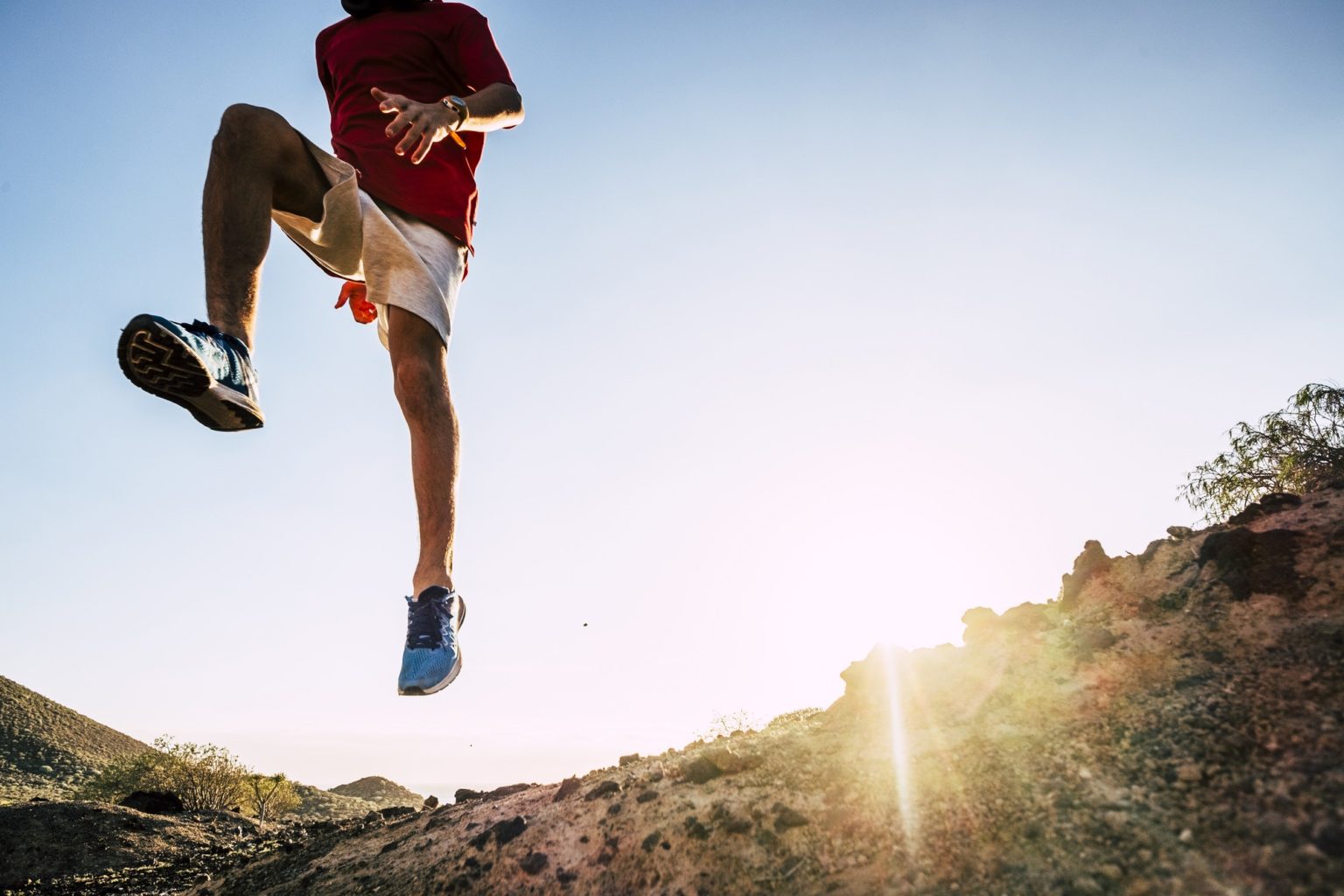 teenager-running-alone-at-the-mountain-with-sunset-man-jogging-positive ...